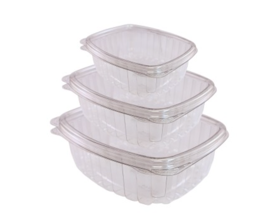 375CC PLASTIC HINGED SALAD CONTAINERS- PACK OF 500PCS – Wholesale Catering