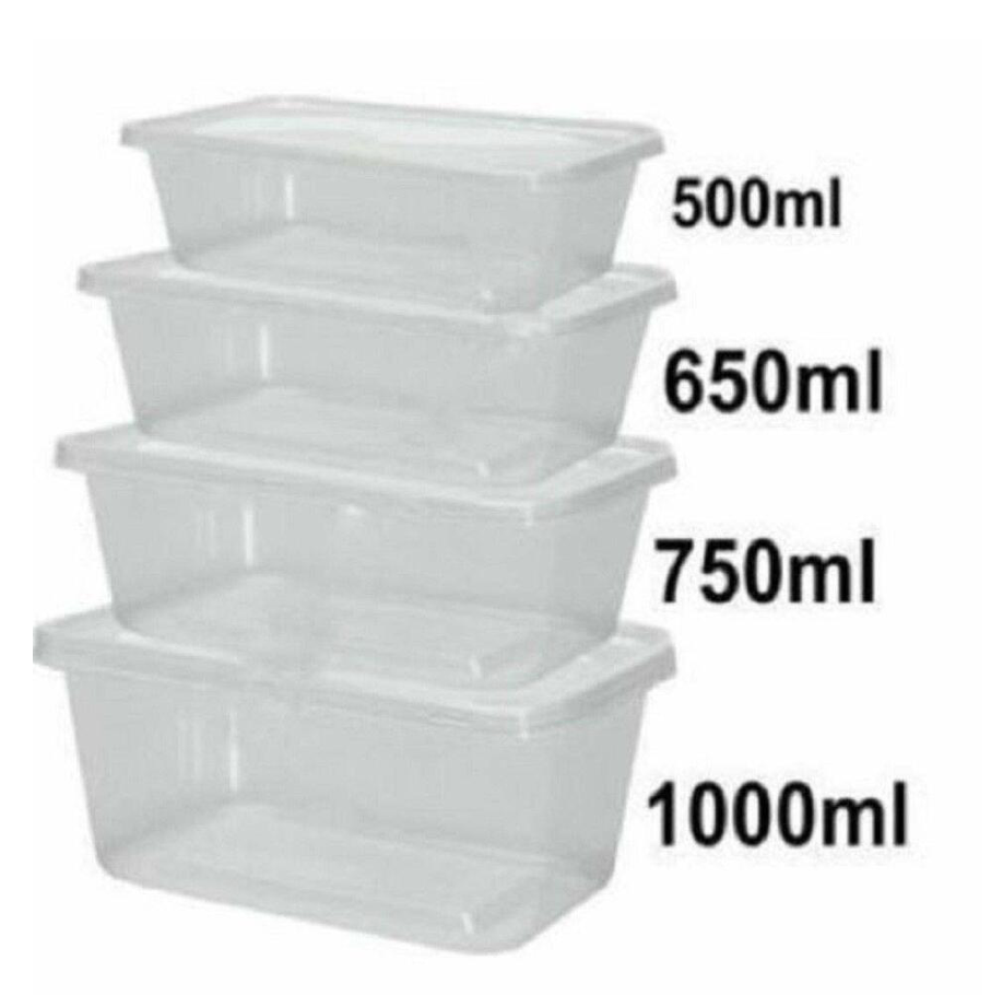 CLEAR PLASTIC MICROWEVABLE CONTAINER AND LID - 1000CC – Wholesale Catering